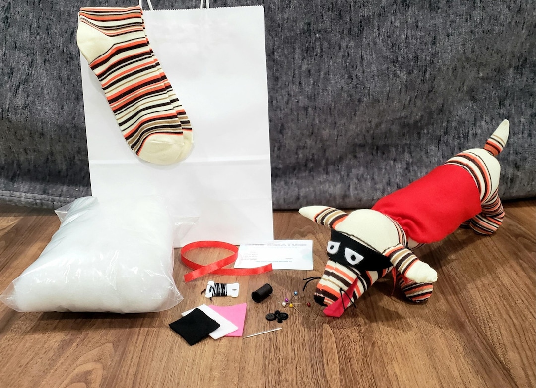 Sock Dog Craft Kit, Do It Yourself Craft Kit, Sewing Kit, Craft Kit for ...