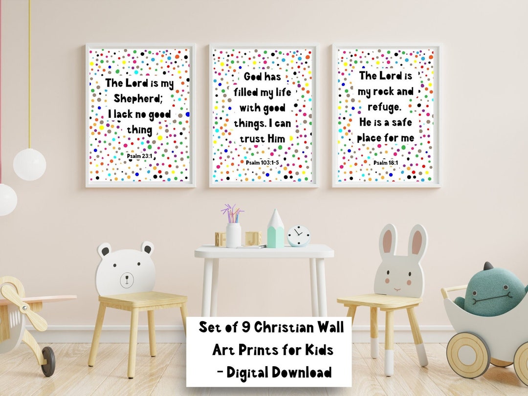 Set of 9 Christian Nursery Decor, Church Nursery Decor, Nursery ...