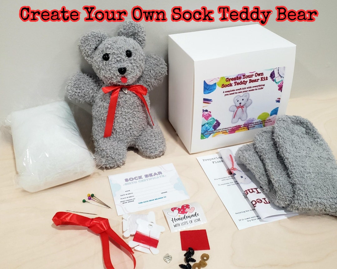 Teddy Bear Craft Kit, Do It Yourself Craft Kit, Sewing Kit, Craft Kit ...