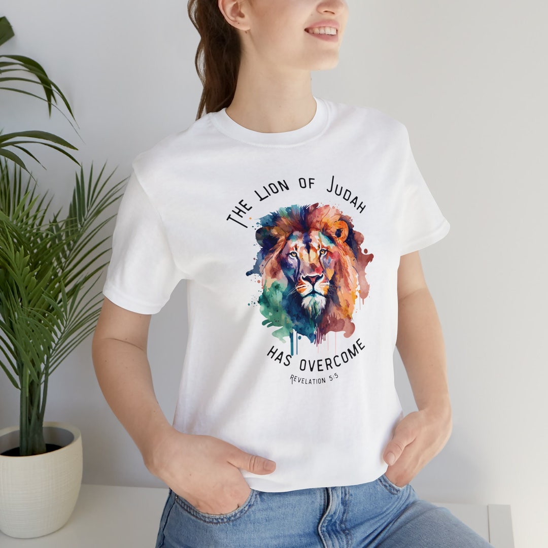 Lion of Judah Christian T Shirt, Unisex Christian Crewneck Graphic Tee, Christian Streetwear ...