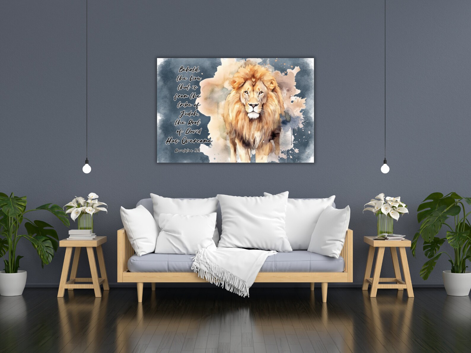 Lion of Judah Art, Christian Wall Art Canvas, Bible Verse Canvas ...
