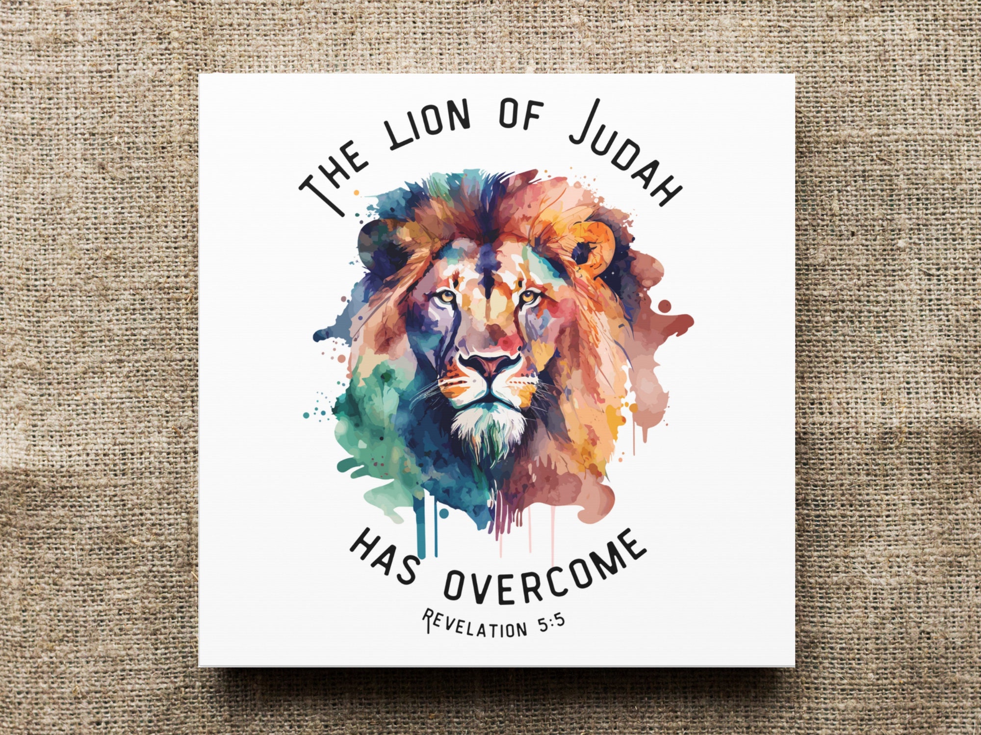 Lion of Judah Art Christian Wall Art Canvas Bible Verse - Etsy