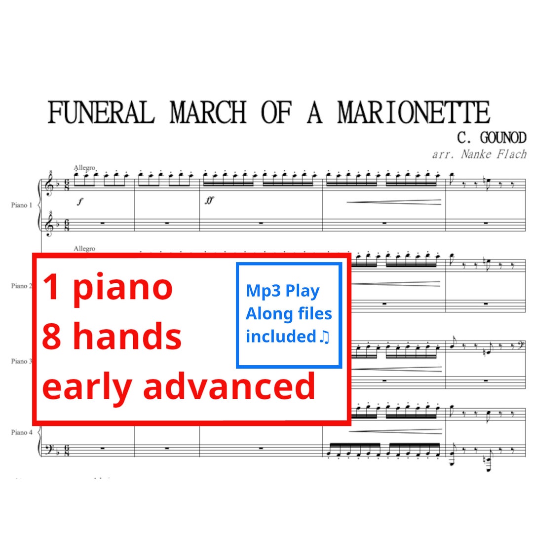 Gounod Funeral March of a Marionette 1 Piano 8 or More Hands sheet ...