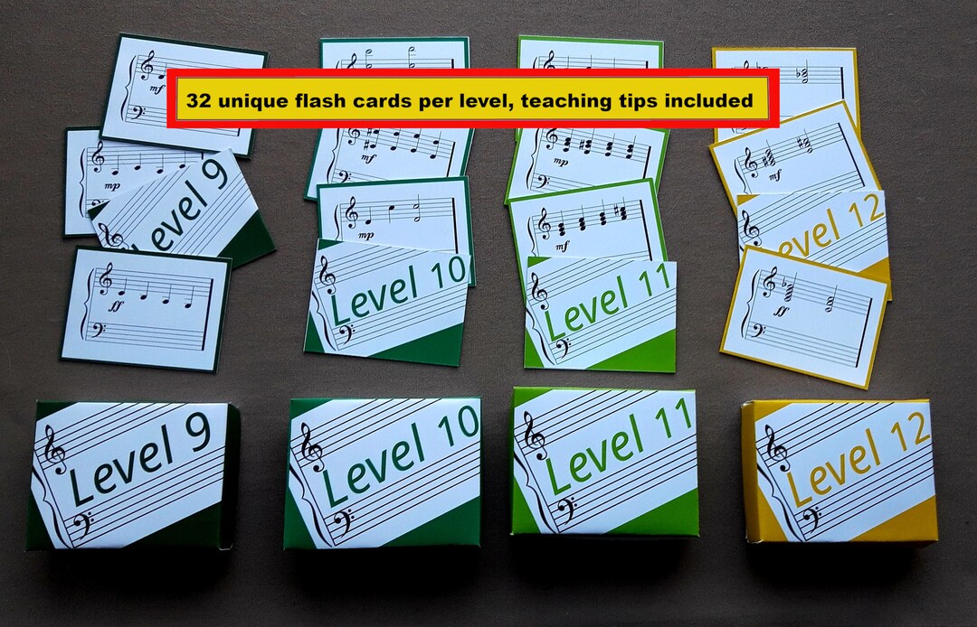 Sight Reading | Advanced Package | Level 9-12 | Printable Flash Cards ...