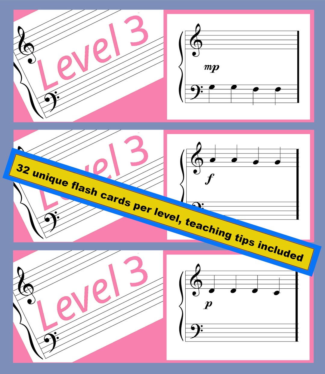 Sight Reading | Level 3 | Up&down | Graded System | Printable Flash ...