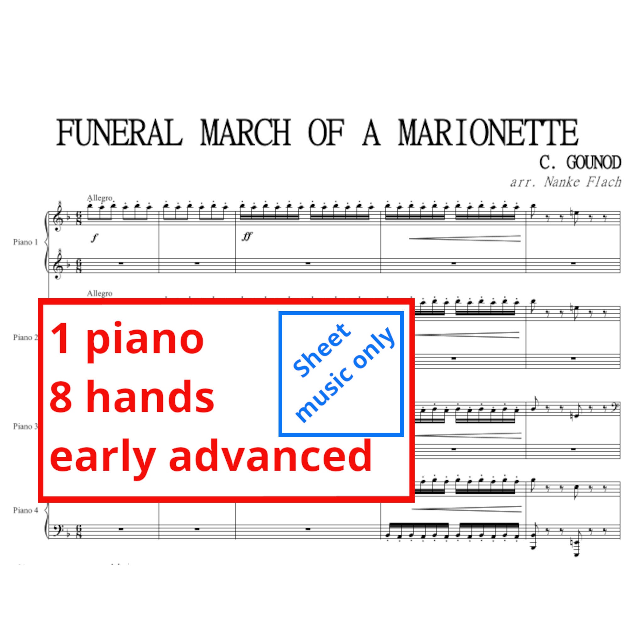 Gounod | Funeral March of a Marionette | 1 Piano 8 (or More) Hands ...