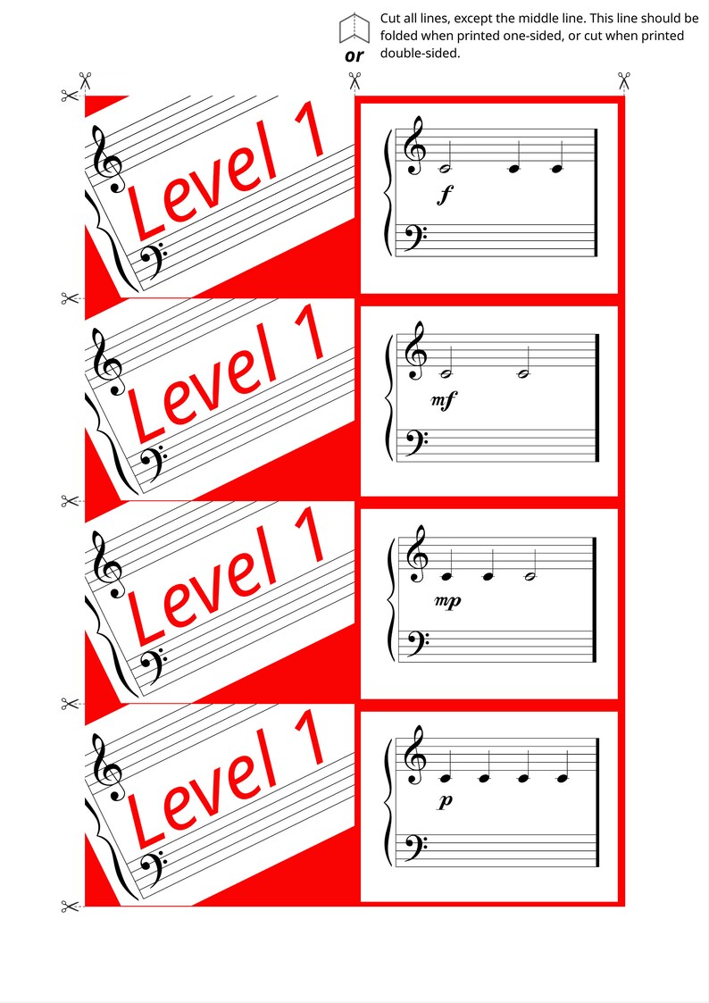 Sight Reading | Level 1 | Landmark Notes G,F,C | Graded Flash Cards ...