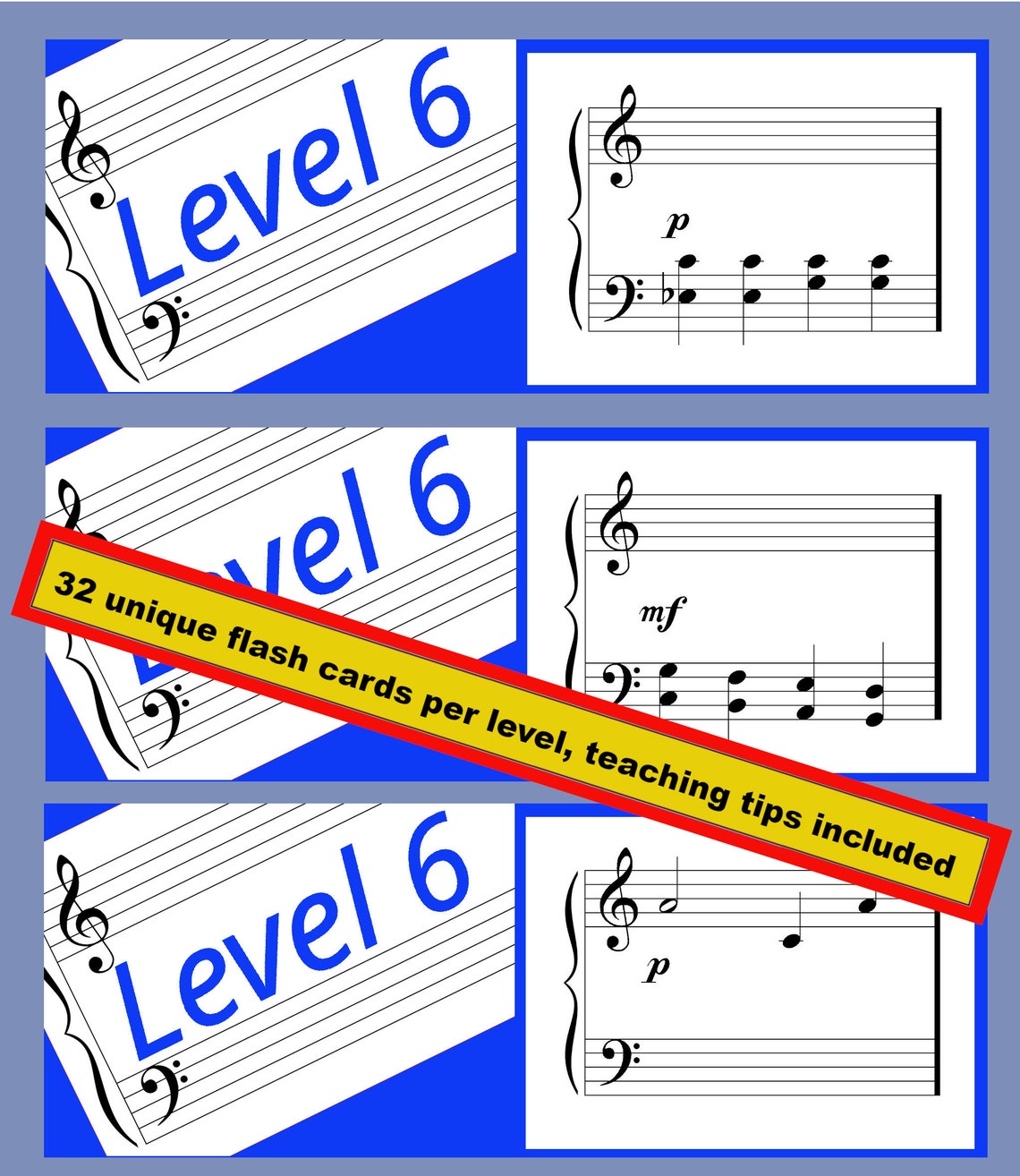 Sight Reading | Level 6 | 4th, 5th, 6th | Graded |printable Flash Cards ...