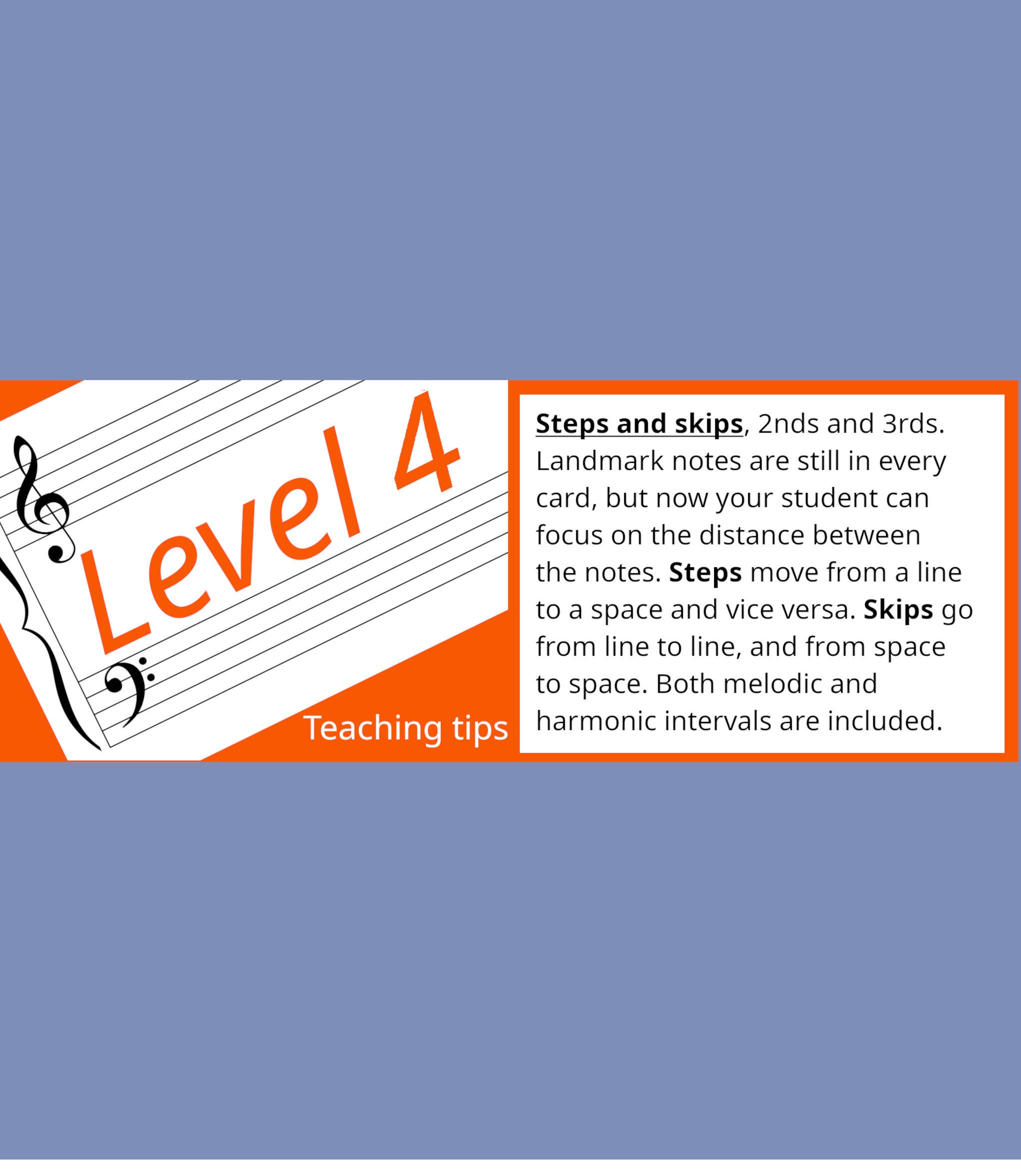 Sight Reading | Level 4 | Steps&skips | Graded | Printable Flash Cards ...