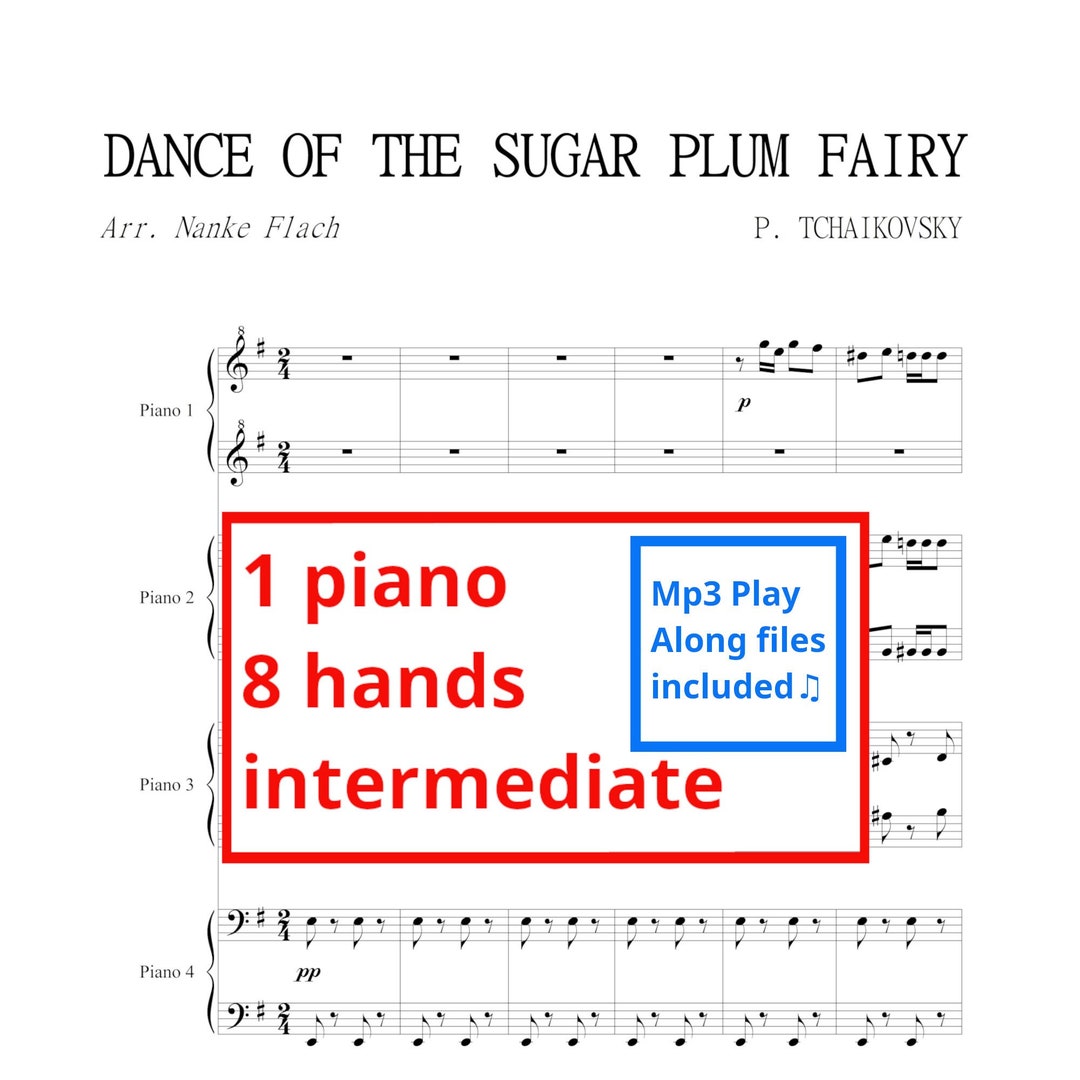 Tchaikovsky-sugar Plum Fairy | Sheet Music & Mp3 Play Along| 1 Piano 8 ...