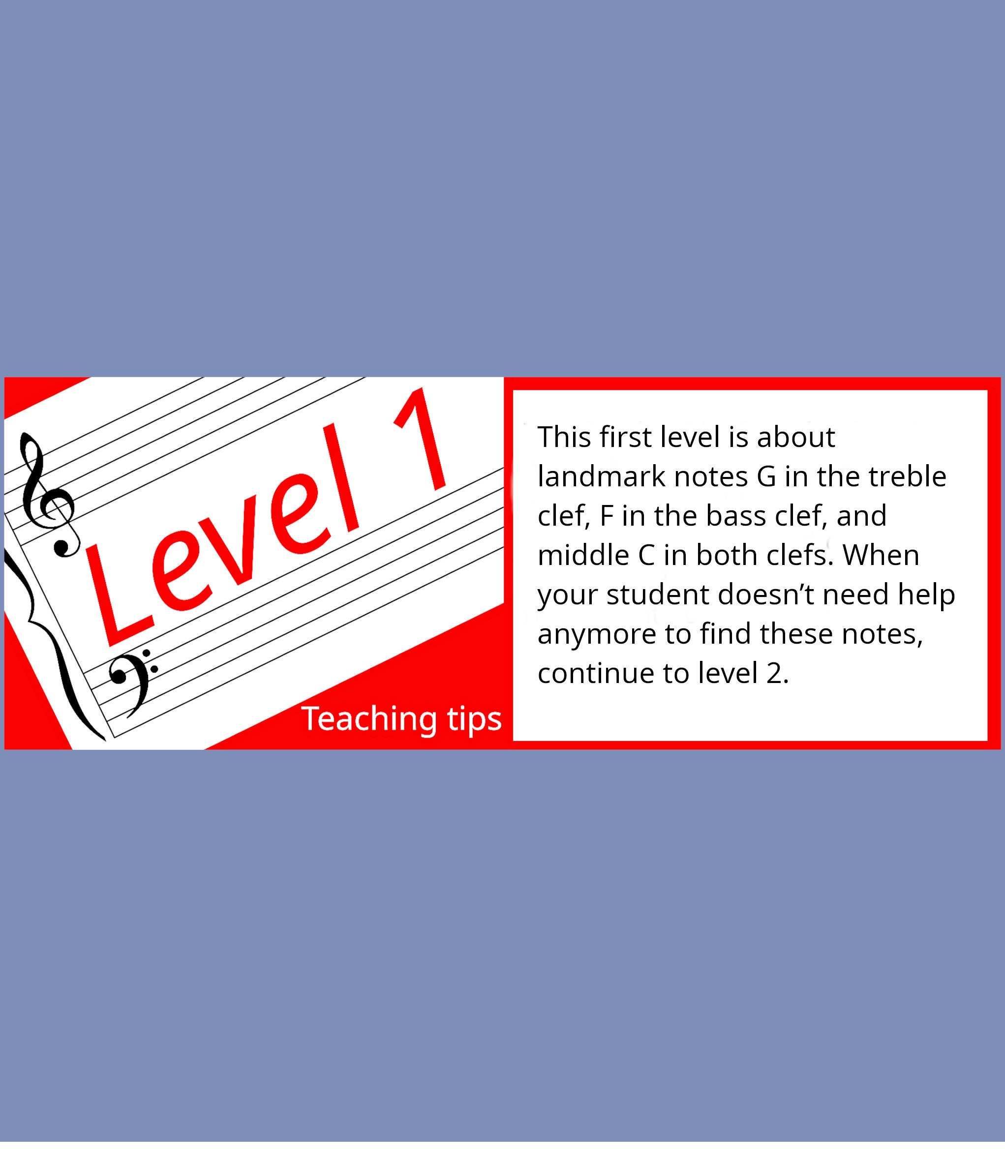 Sight Reading | Level 1 | Landmark Notes G,F,C | Graded Flash Cards ...