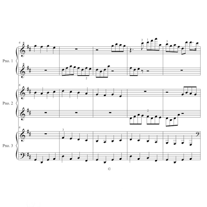 Canon in D Sheet Music Only Intermediate 1 Piano 6 Hands - Etsy