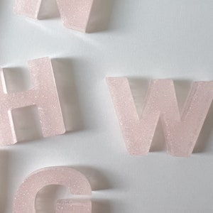 PALE PINK Glitter-resin Alphabet Letters Sensory Learning Tools ...