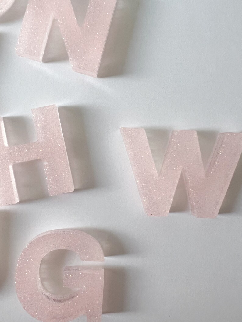 PALE PINK Glitter-resin Alphabet Letters Sensory Learning Tools ...