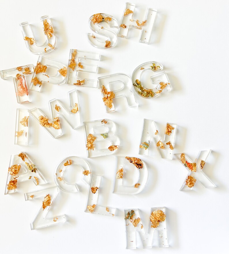 GOLD Flake-sensory Alphabet Letters - Etsy