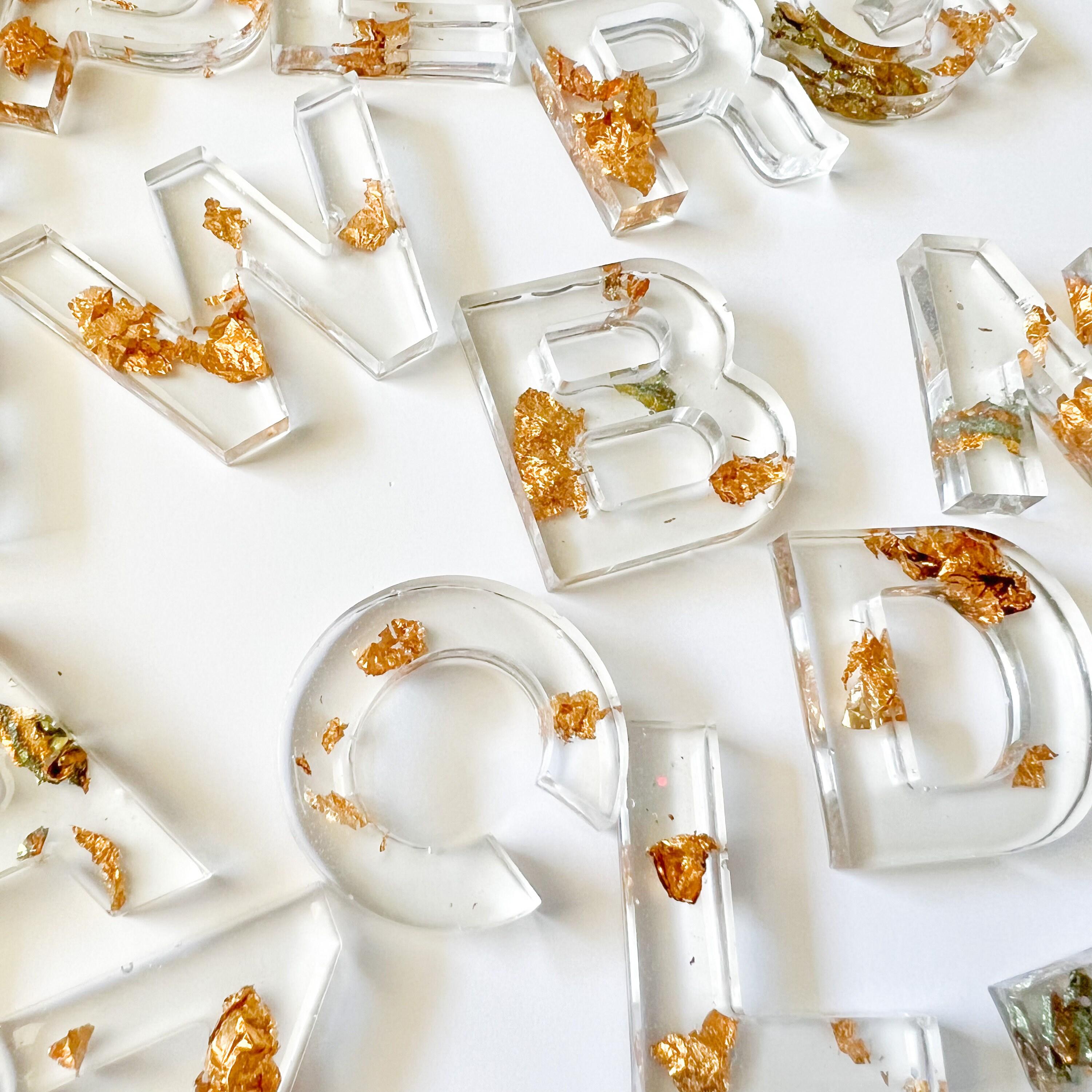 GOLD Flake-sensory Alphabet Letters - Etsy