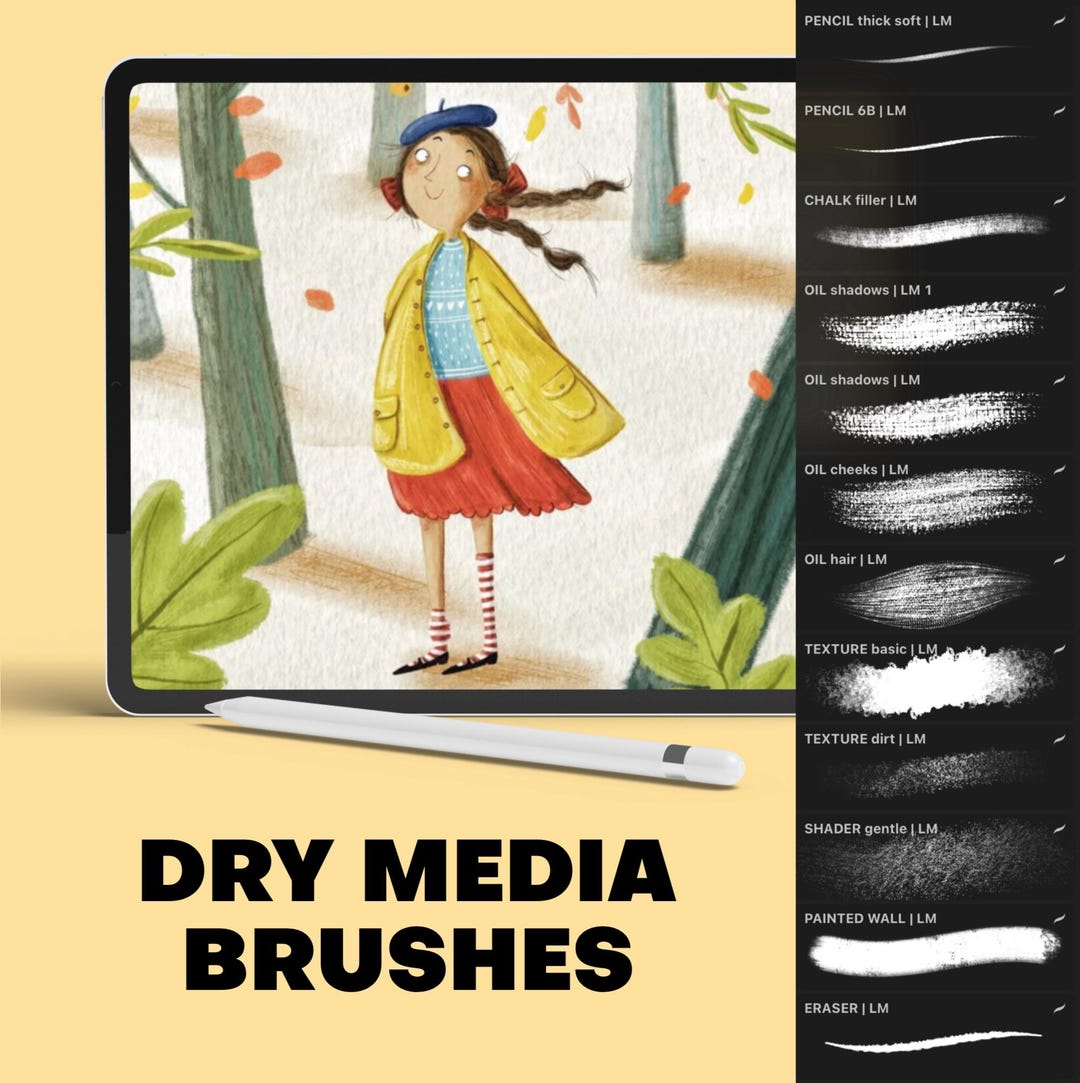 Lumaluje Digital Art Brush Pack | DRY MEDIA BRUSHES for Procreate ...