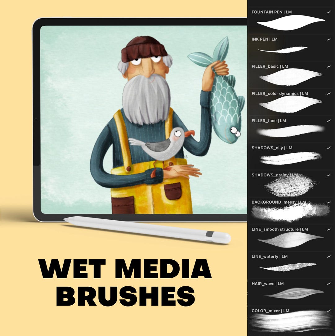 Lumaluje Digital Art Brush Pack | WET MEDIA BRUSHES for Procreate ...