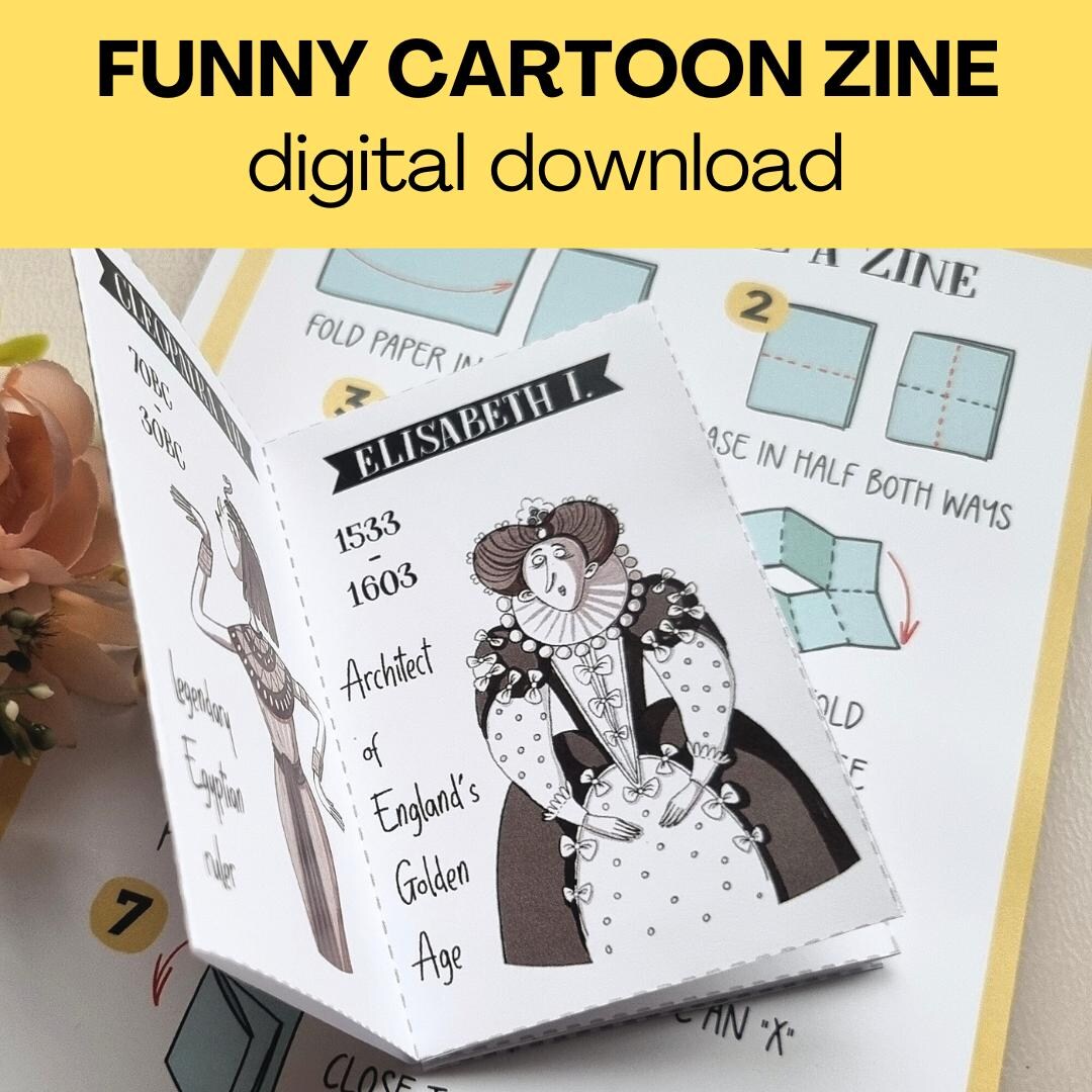 Icons of Herstory Funny Cartoon Zine Inspirational Women DIY Printable ...