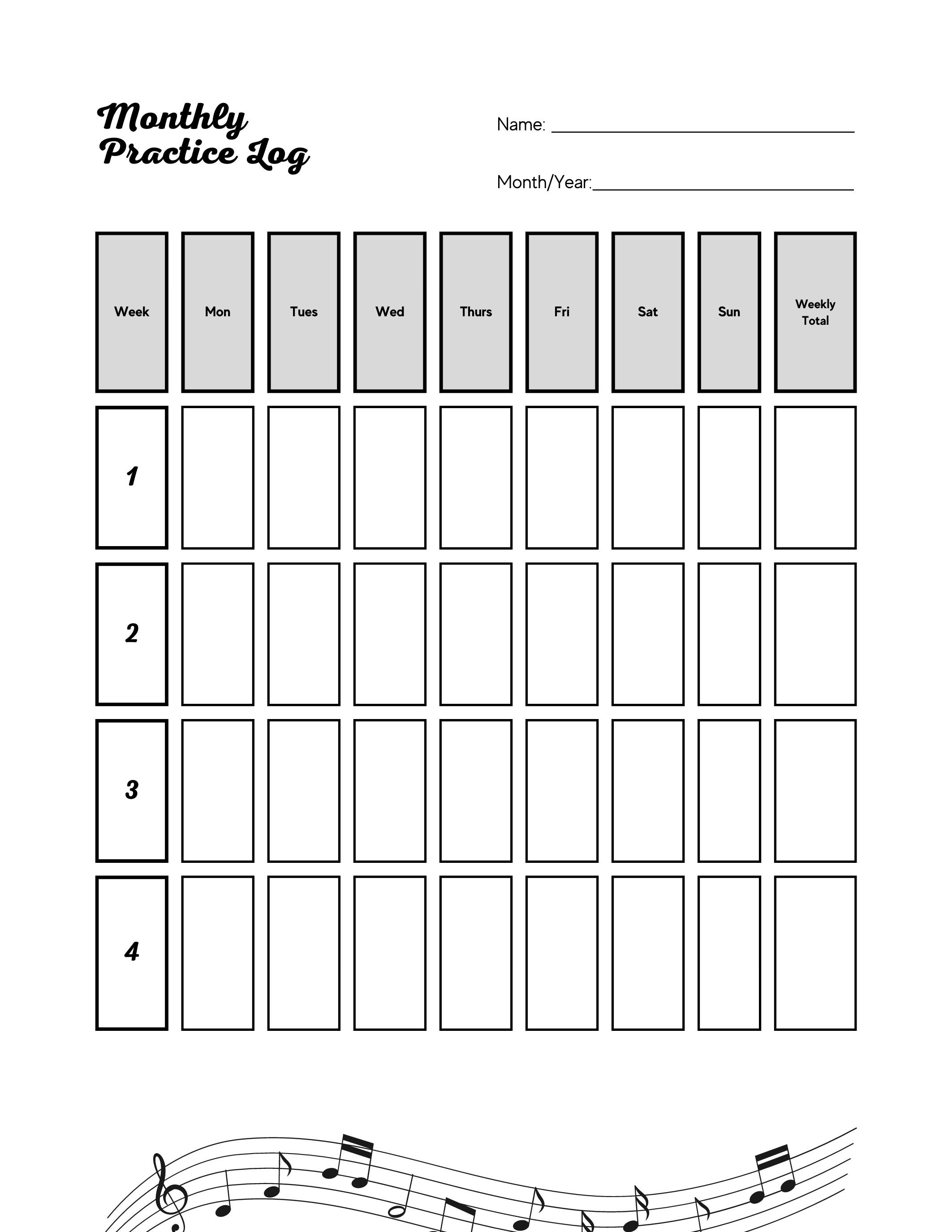 Digital Music Practice Planner, Goodnotes Planner, Music Practice Log ...