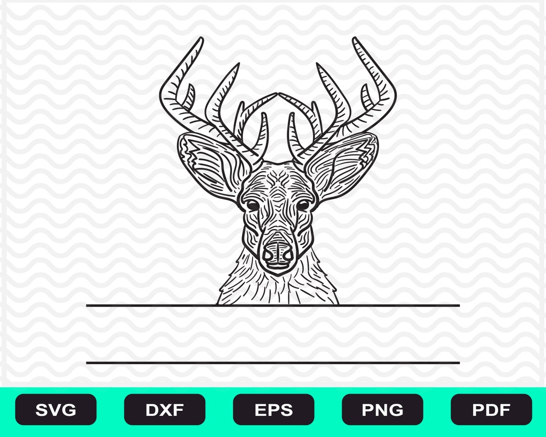 Hand Drawn Deer SVG, Dxf, Png, Eps, Deer Line Drawing, Deer Vector, Svg ...
