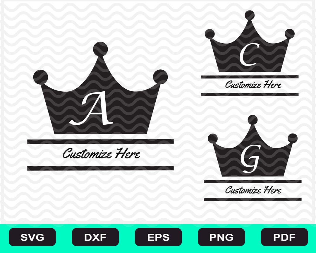 Crown Monogram Alphabet SVG, DXF, PNG, Royalty Monogram Alphabet ...