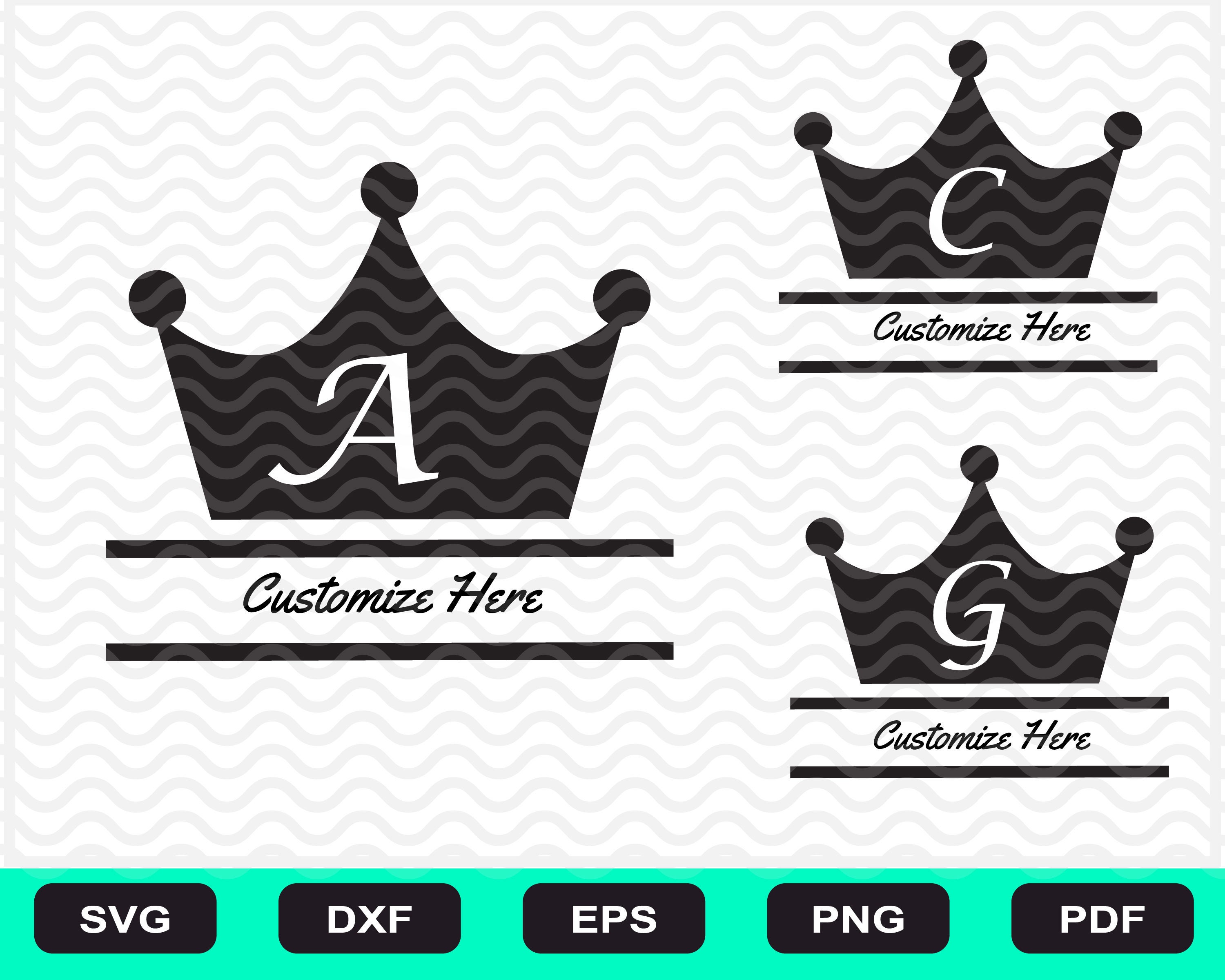 Crown Monogram Alphabet SVG, DXF, PNG, Royalty Monogram Alphabet ...