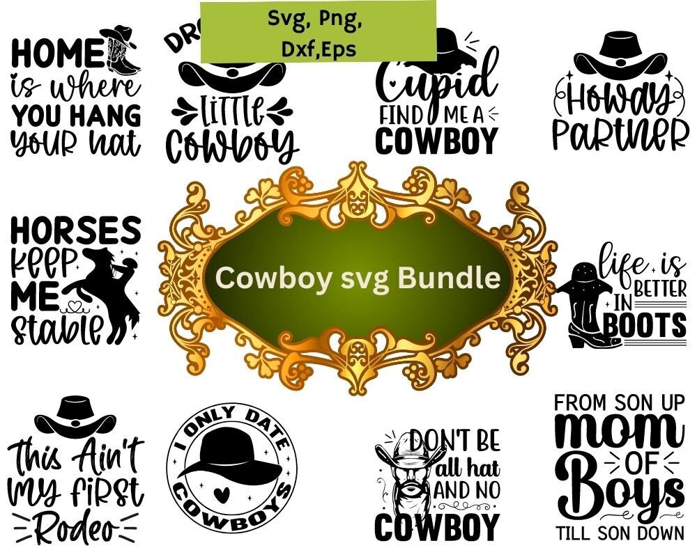 Cowboy Svg Bundle, Southern Svg, Western Svg Bundle, Farm Life ...
