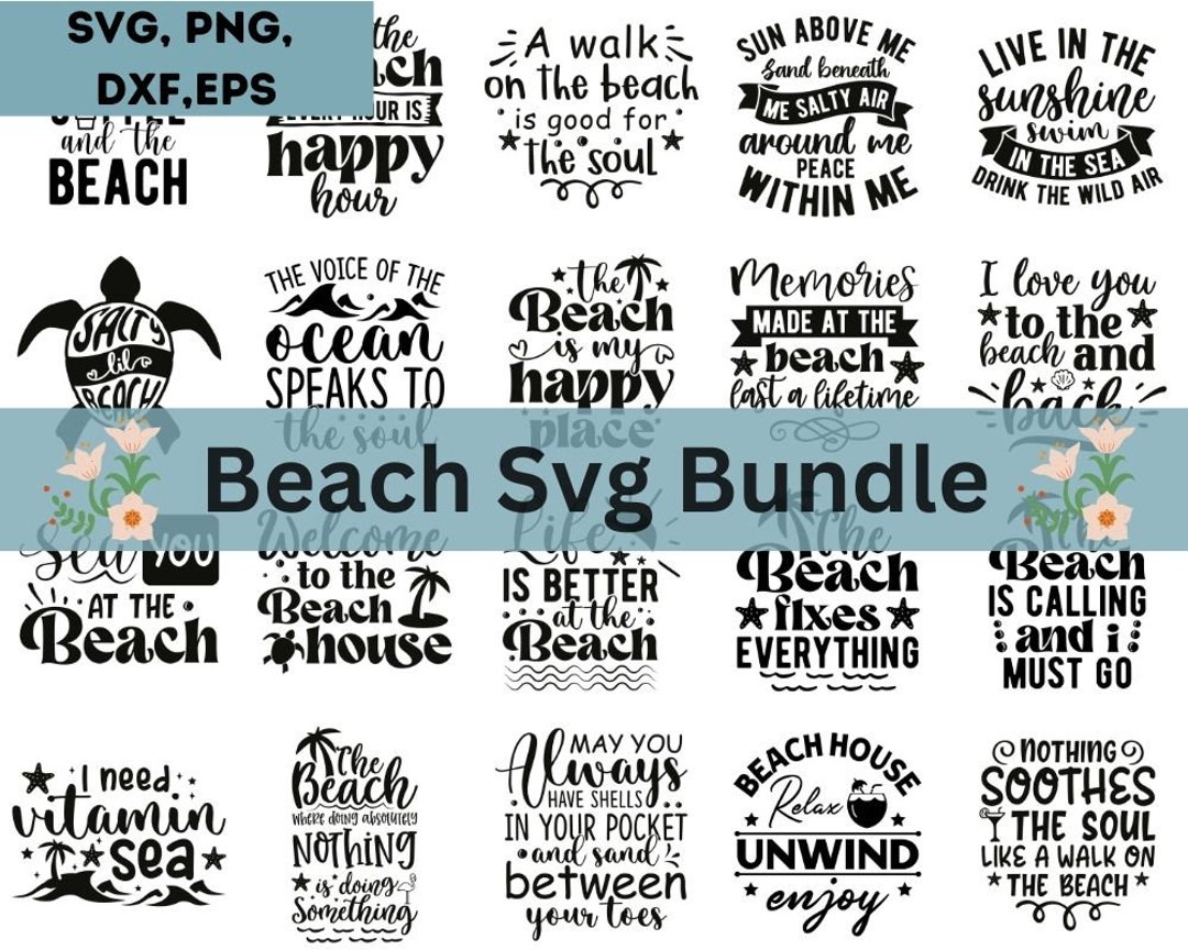 Strand-Svg-Bundle, Sommer-Bundle-Svg, Sommerzeit-Svg, Strand-Zitate-Svg ...