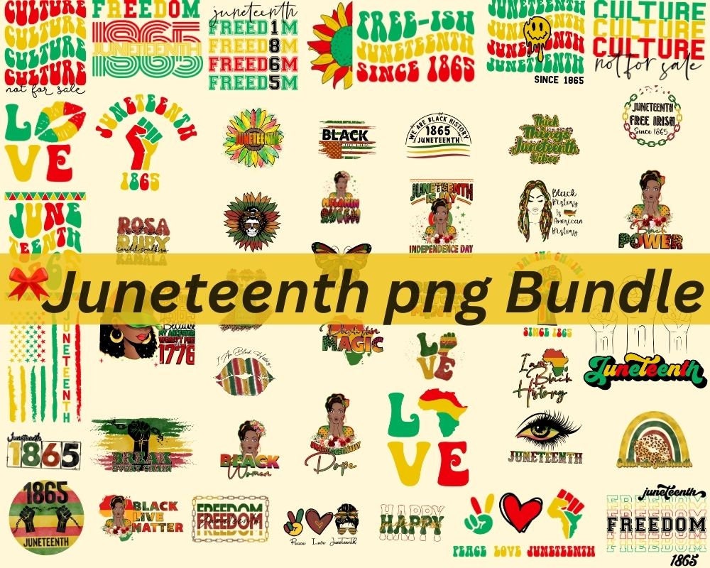 Juneteenth Png Bundle, Juneteenth Sublimation Png, Free-ish, Black ...