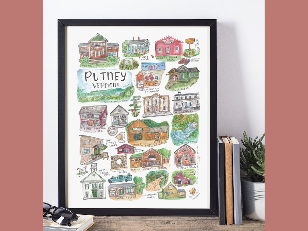 Putney Vermont Watercolor Poster | Putney Vermont Art Work ...