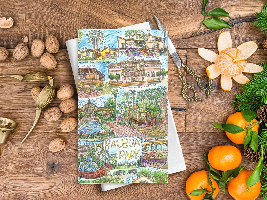 Balboa Park Tea Towel | San Diego Tea Towel | San Diego Dish Towel ...