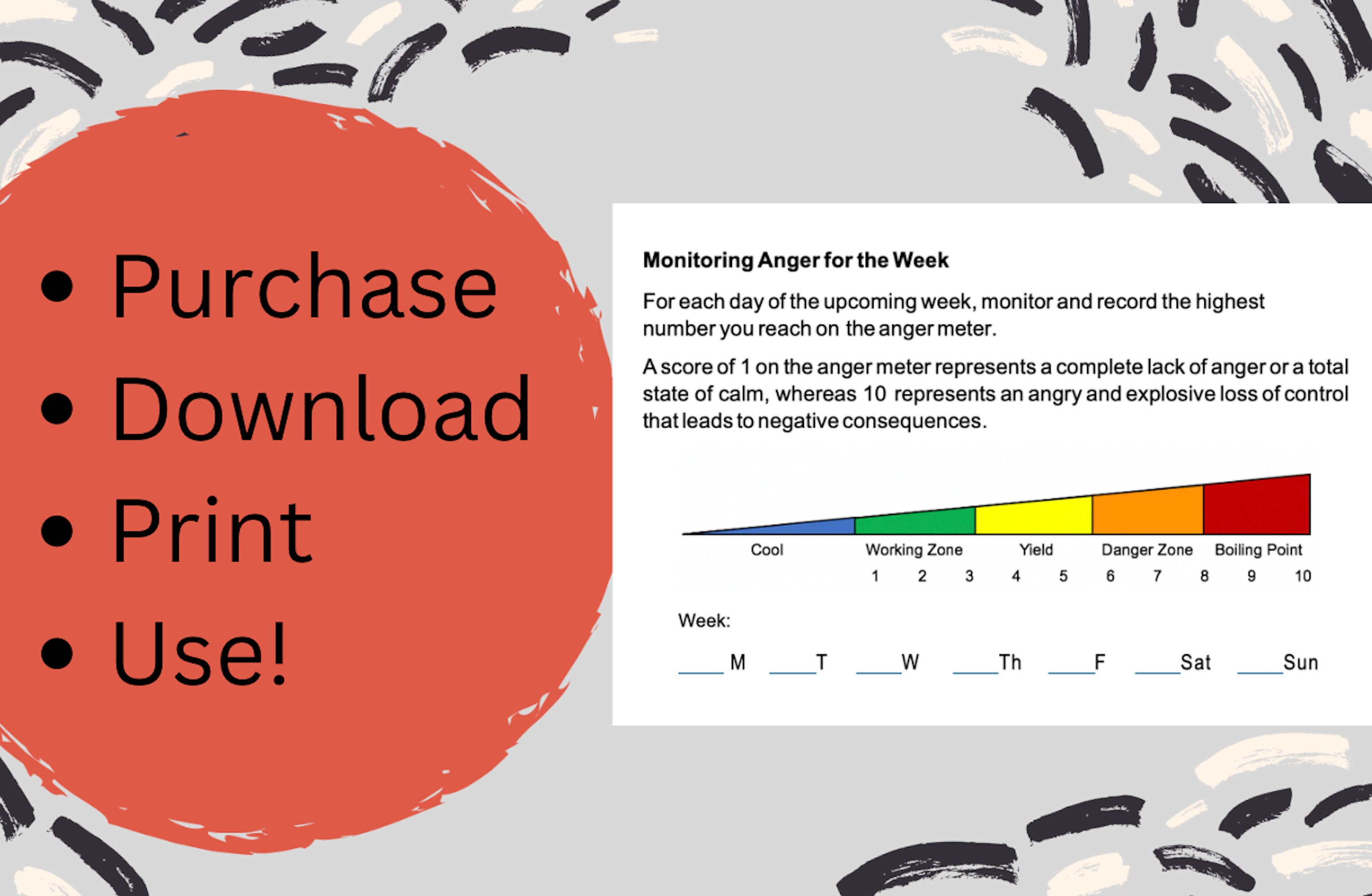 Anger Tracking Bundle for Older Adults - Etsy