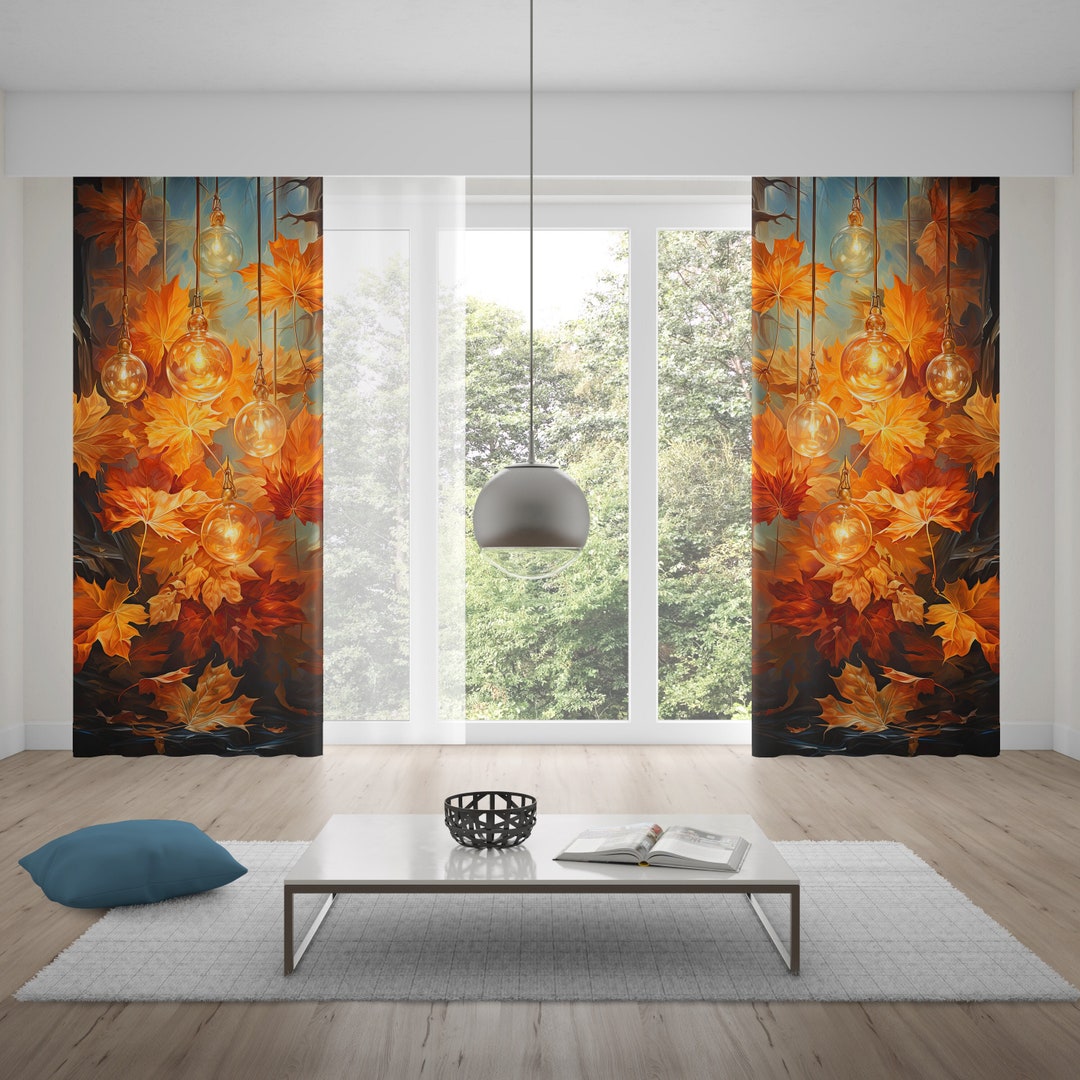 Cozy Autumn Pattern Curtains, Blackout Window Curtains 1 Piece, Fall ...