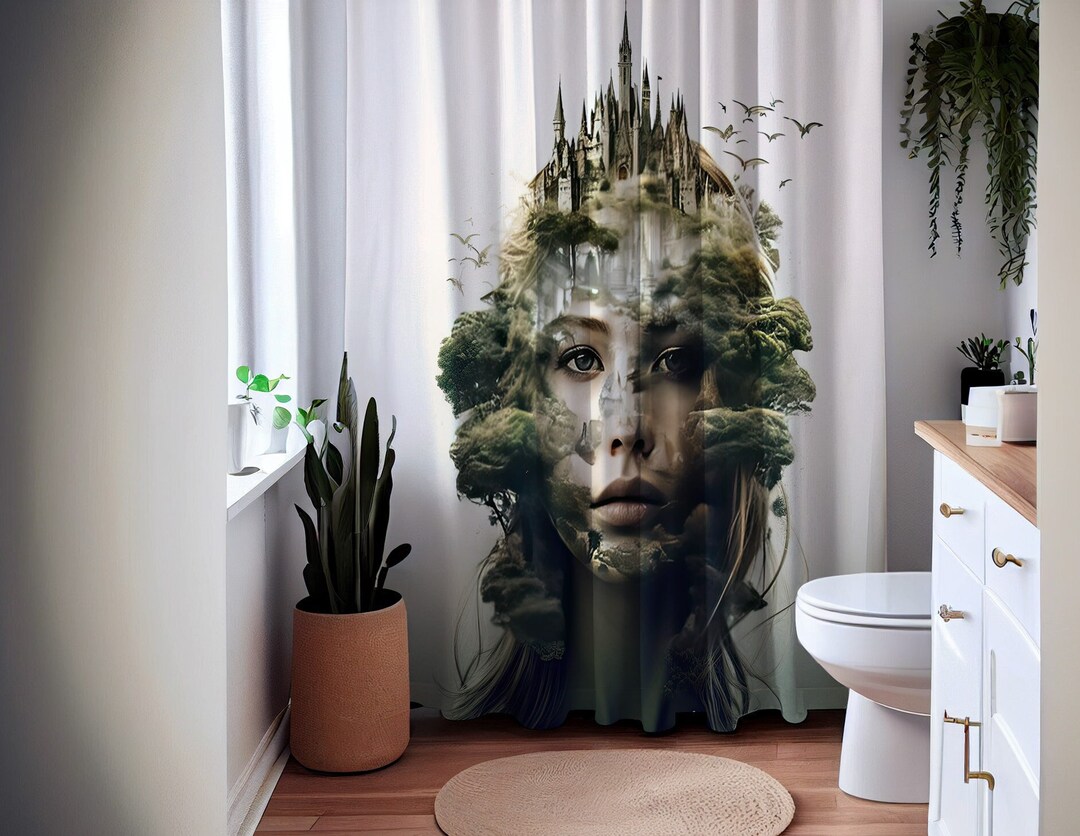Enchanted Fantasy World Shower Curtain, Ethereal Beauty Woman Bath ...
