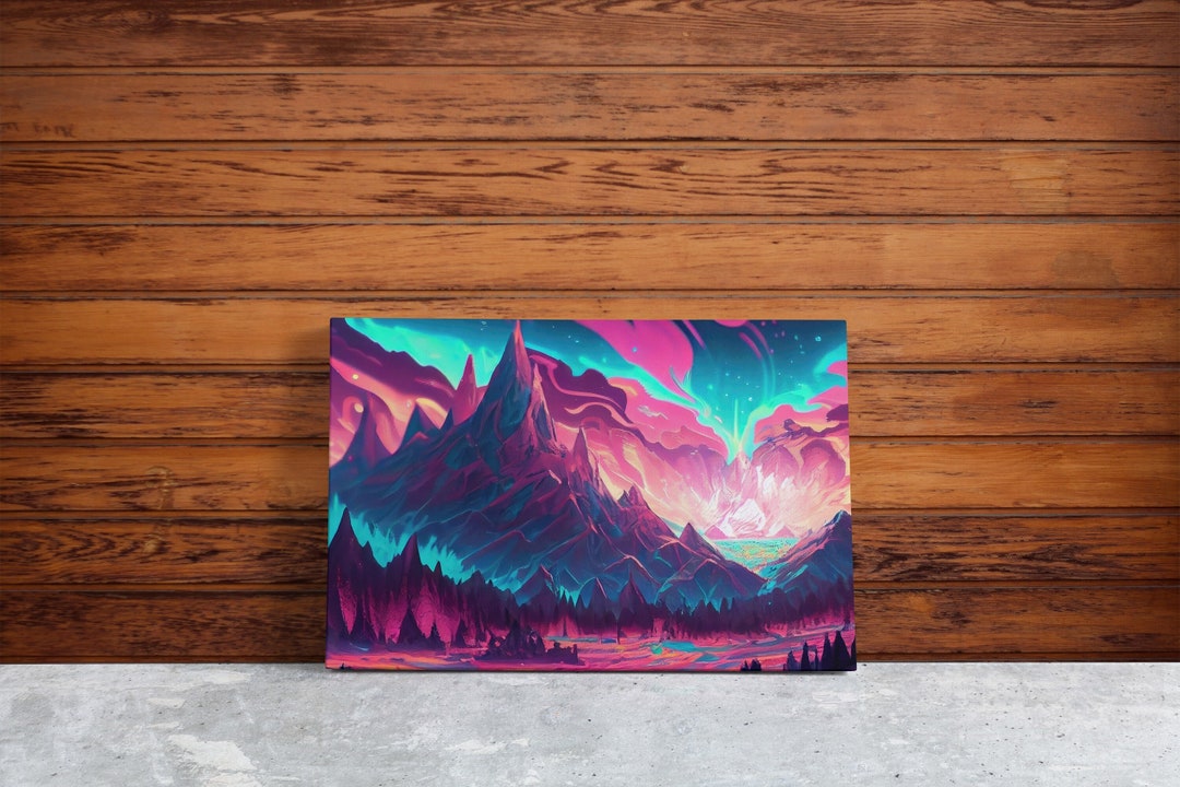 Canvas Weirdcore Wonders Wall Art Landscape Neon - Etsy
