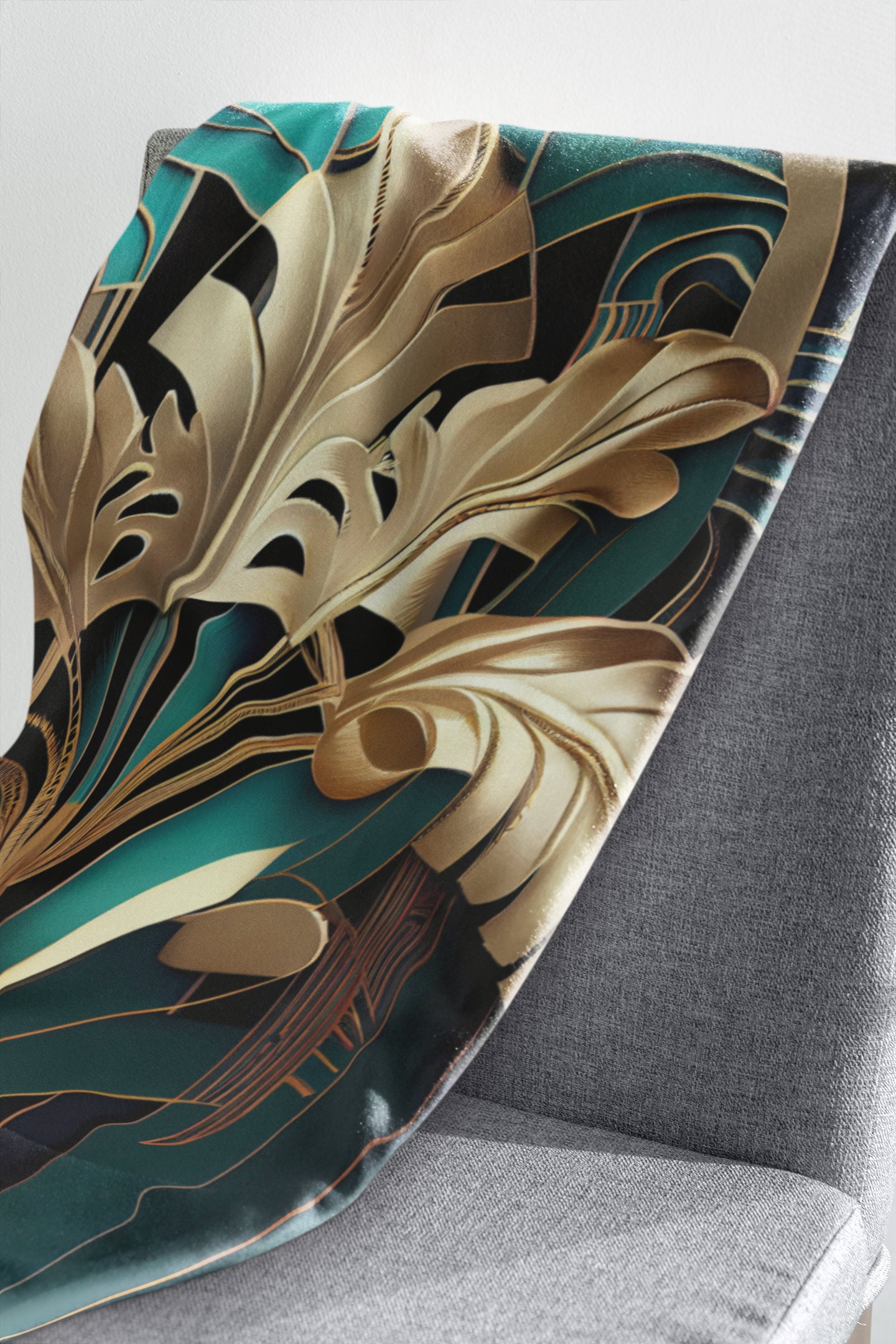 Tropical Art Deco Velveteen Plush Blanket Throw Blanket - Etsy