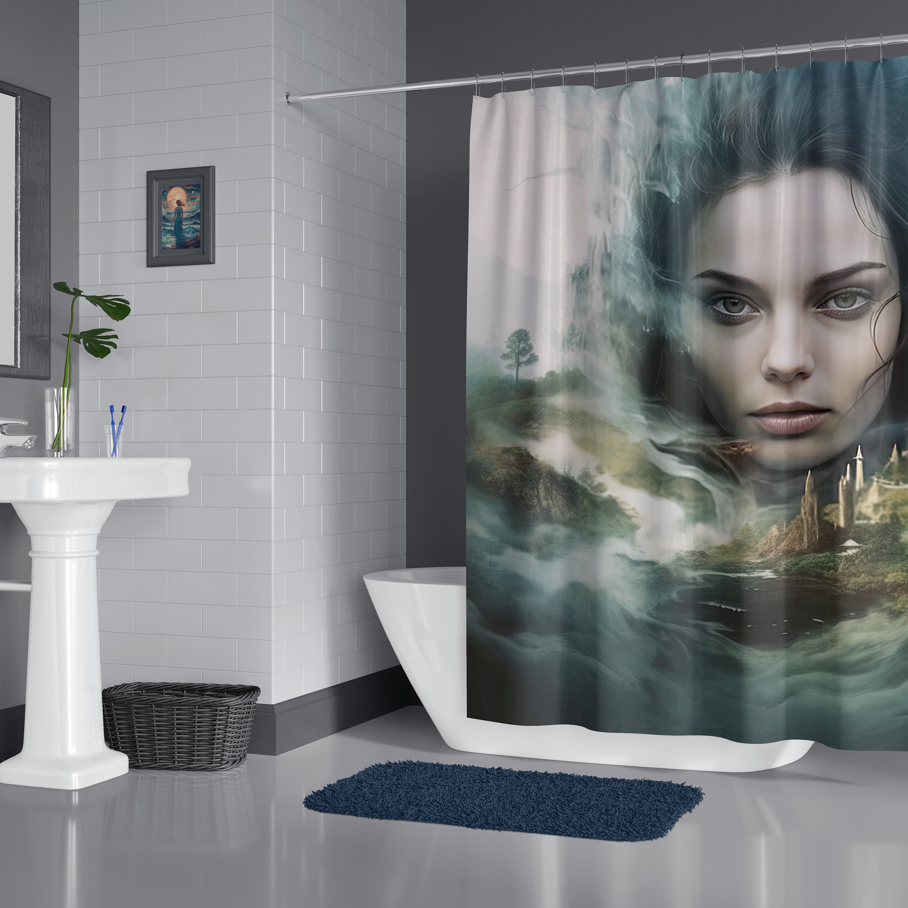 Enchanted Fantasy World Shower Curtain Ethereal Beauty Woman - Etsy