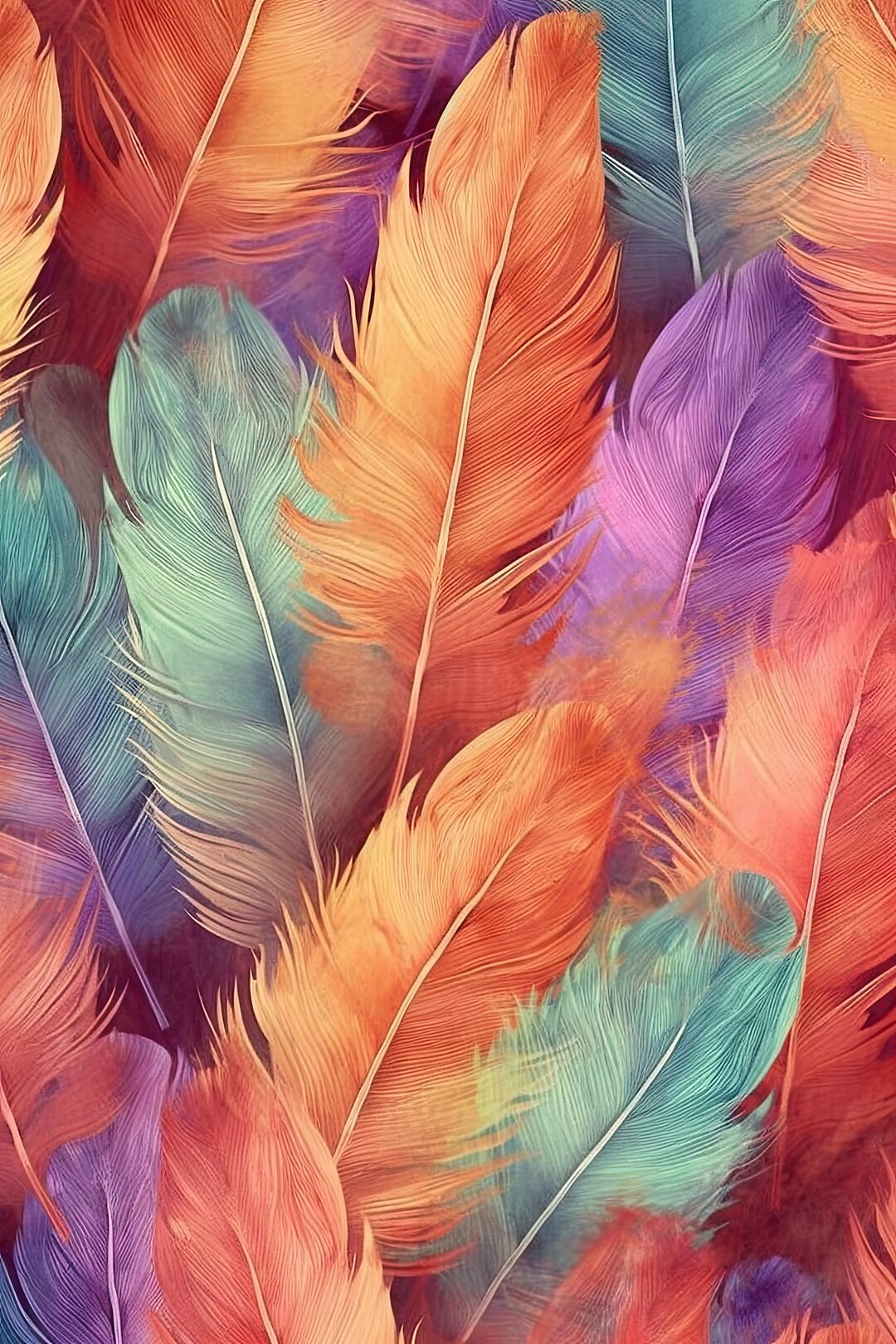 Feathers of Color Decoupage, Native American, Birds, Digital Printed ...