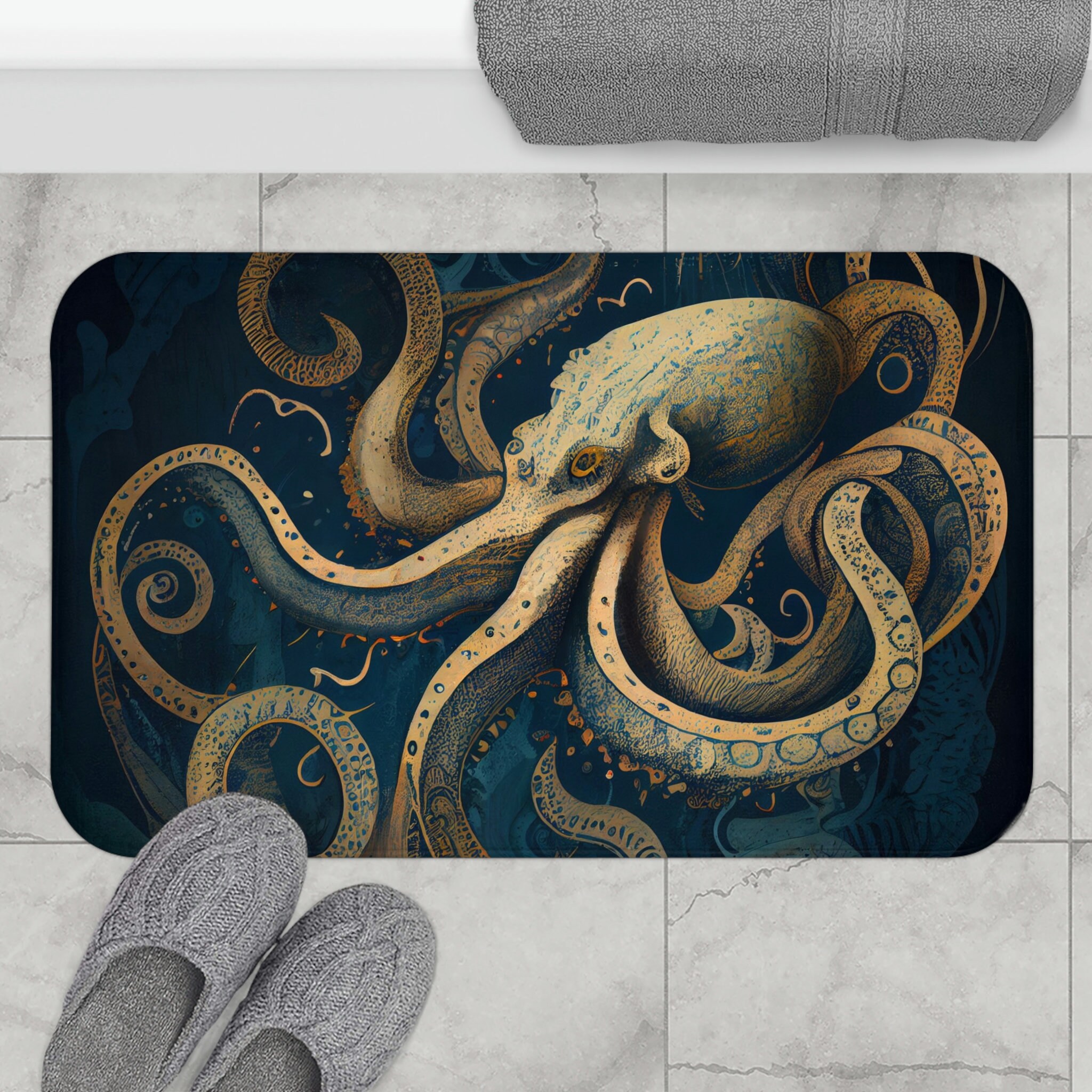 Octolux: A Luxurious Bath Mat With an Octopus Design - Etsy