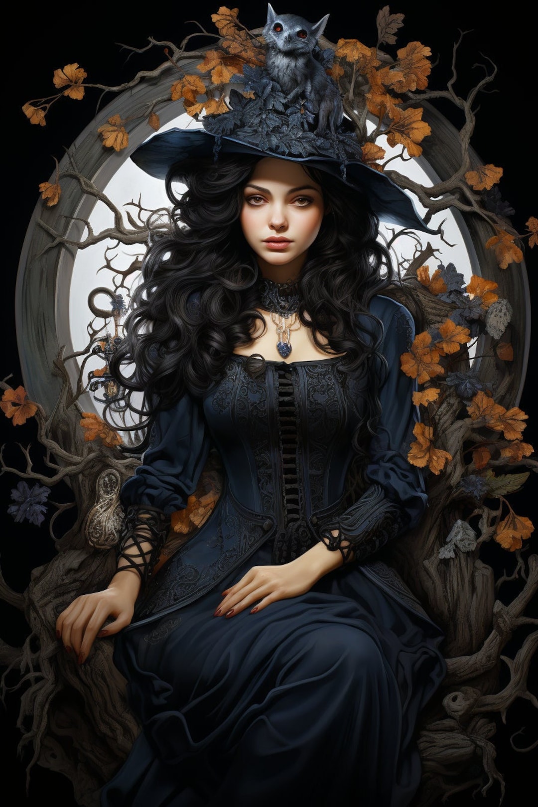 Druidic Witch Decoupage, Enchanted Forest, Sepia Mystical Creations ...