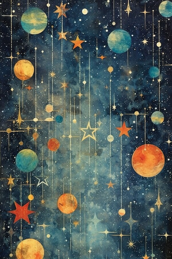 Celestial Dreams Decoupage, Stars & Space, Comets Galaxy Digitally ...