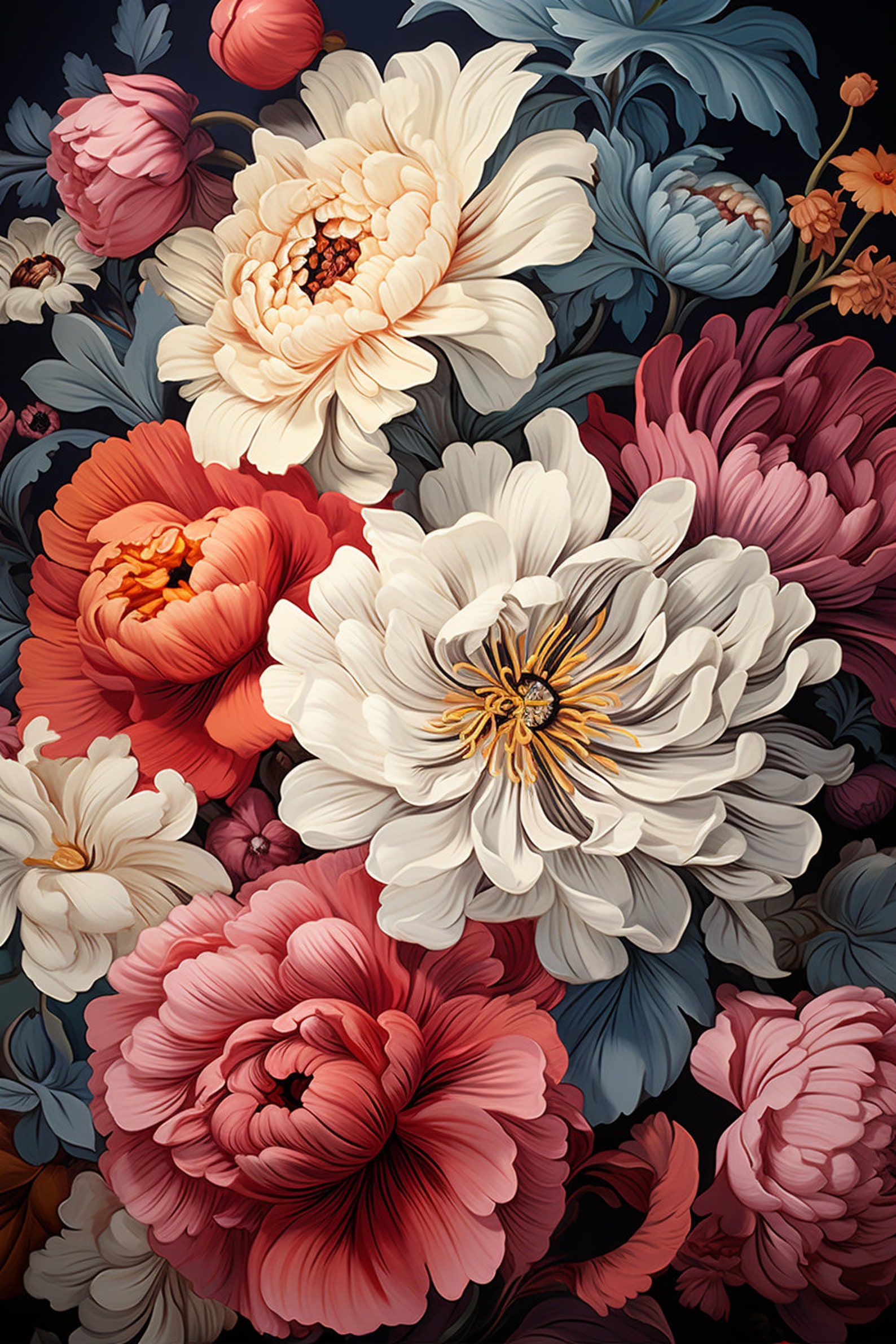 Vintage Floral Elegance Decoupage Paper Flower Bouquet - Etsy