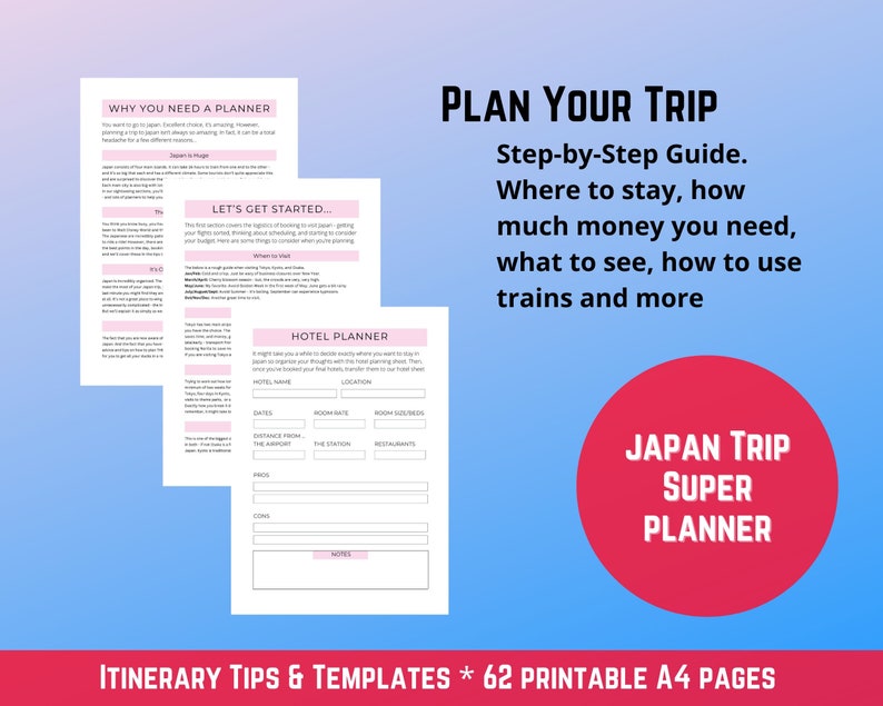 Printable Japan Trip Planner. Step-by-step Guide to Planning Your Japan ...