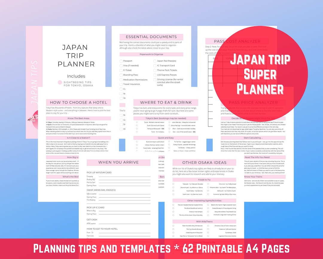 Printable Japan Trip Planner. Step-by-step Guide to Planning Your Japan ...