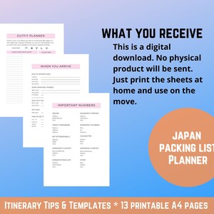 Japan Packing List Printable Planner. Tips to Pack Light for Japan by ...