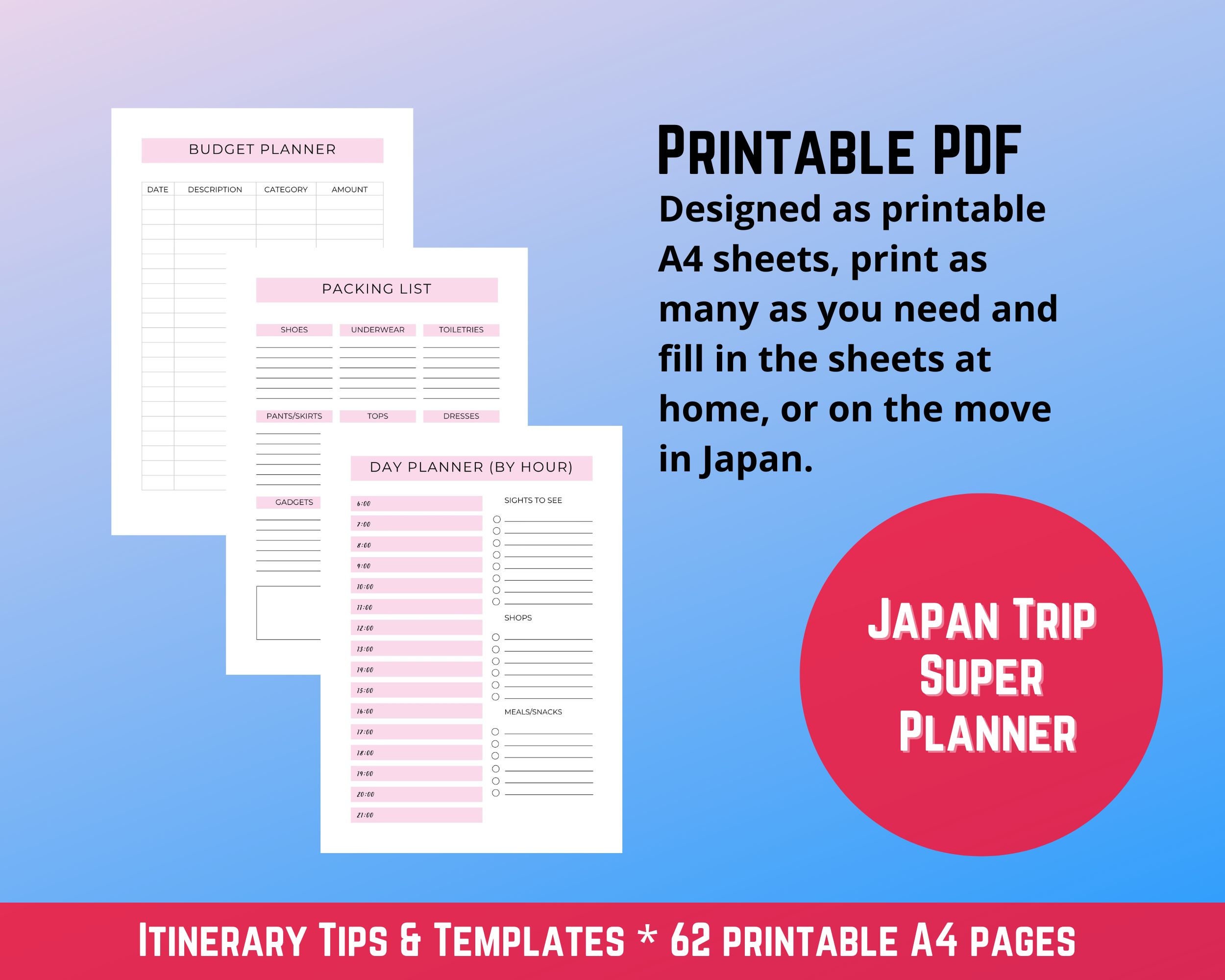 Printable Japan Trip Planner. Step-by-step Guide to Planning Your Japan ...