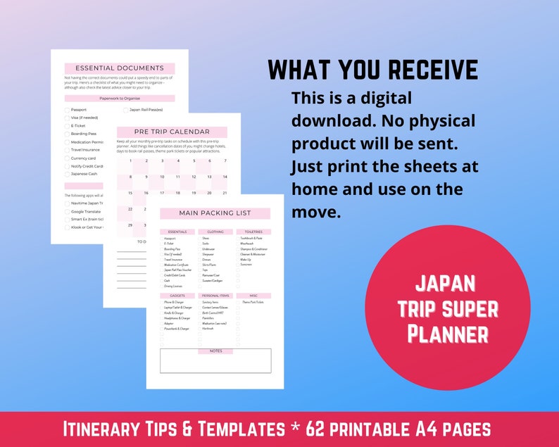 Printable Japan Trip Planner. Step-by-step Guide to Planning Your Japan ...