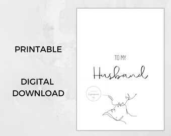 To My Husband Message Card Printable. Birthday Husband Message Card. I ...