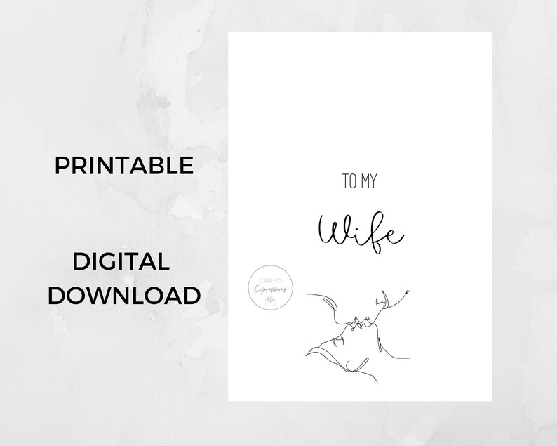 Printable to My Wife Card - Etsy